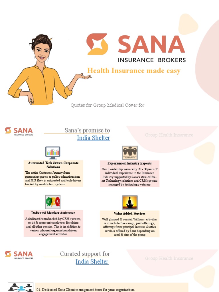 Group Health Insurance Plans in India - SANA | PDF | Insurance ...