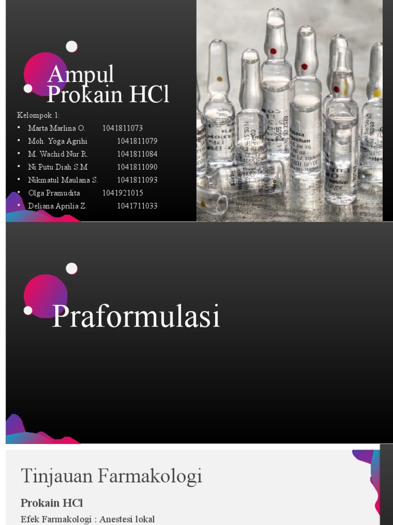 Ampul Prokain HCL Kelompok 1 | PDF