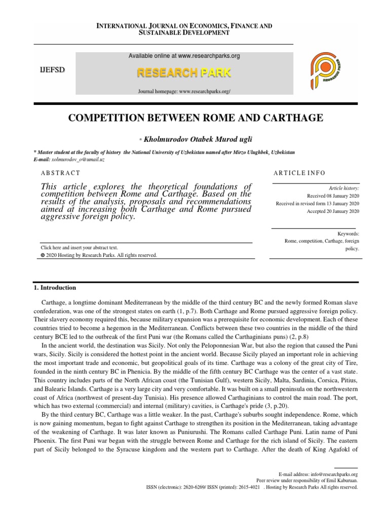Competition Between Rome and Carthage | PDF | Carthage | Ancient Rome