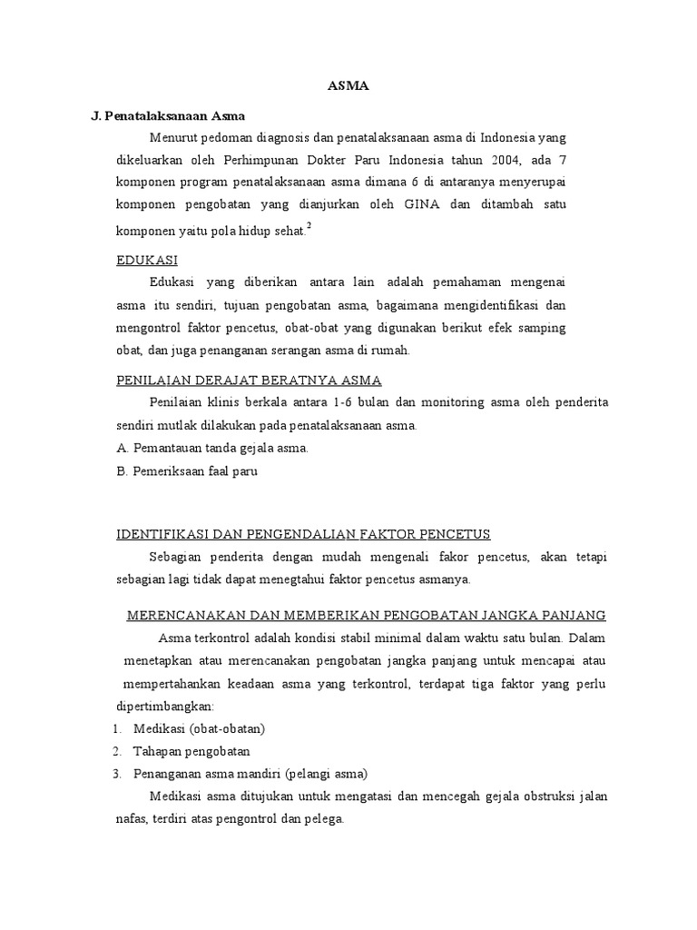 Penatalaksanaan Asma | PDF