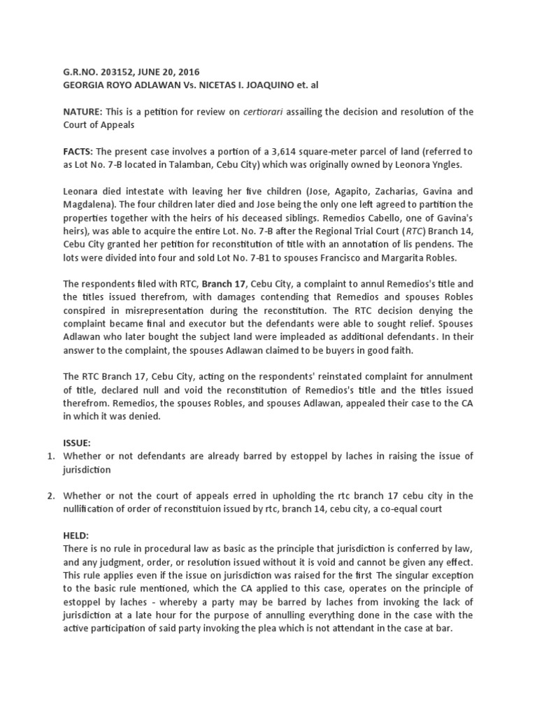 Case 8 | PDF | Jurisdiction | Estoppel