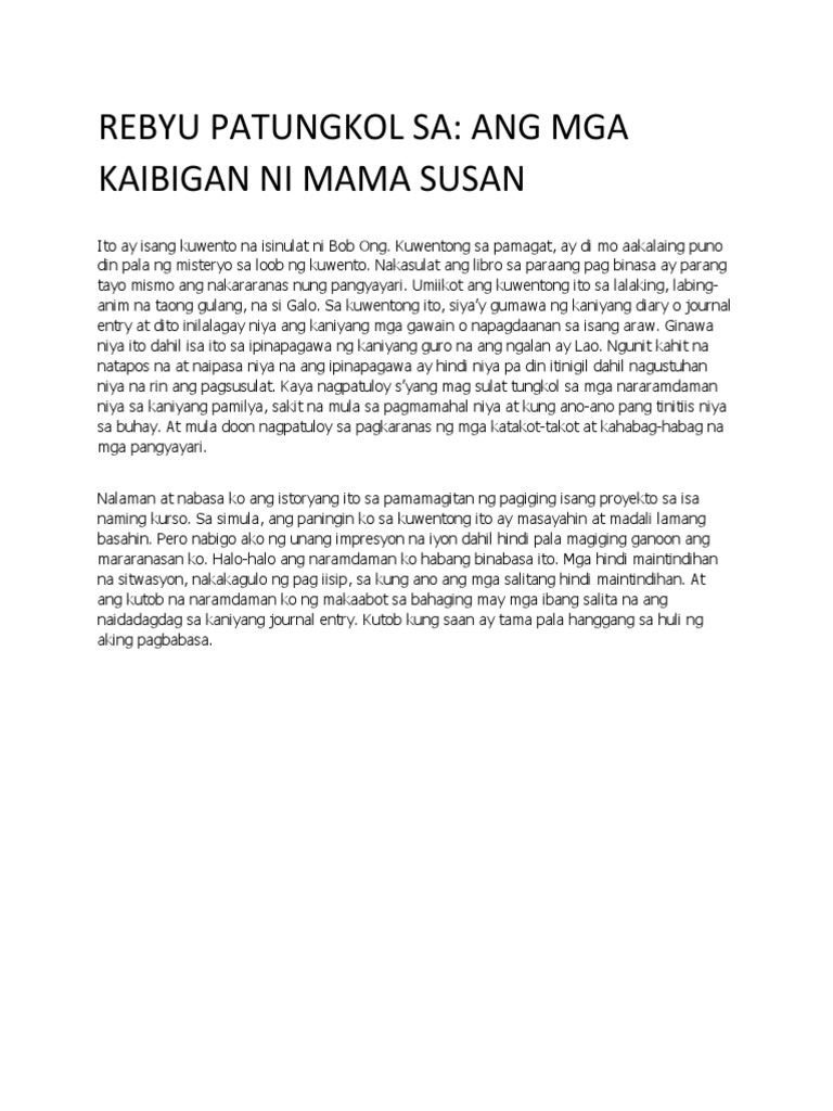 Ang Mga Kaibigan Ni Mama Susan | PDF