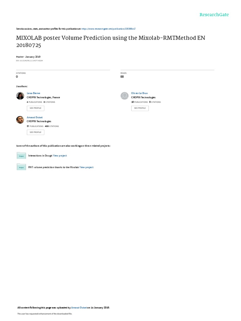 MIXOLAB Poster Volume Prediction Using The Mixolab-RMTMethod EN ...