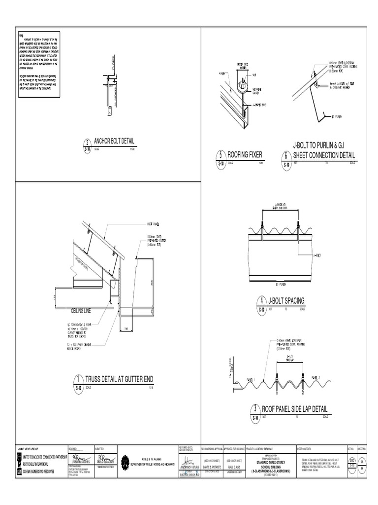 Roofing Fixer 5 J-Bolt To Purlin & G.I Sheet Connection Detail 6 ...