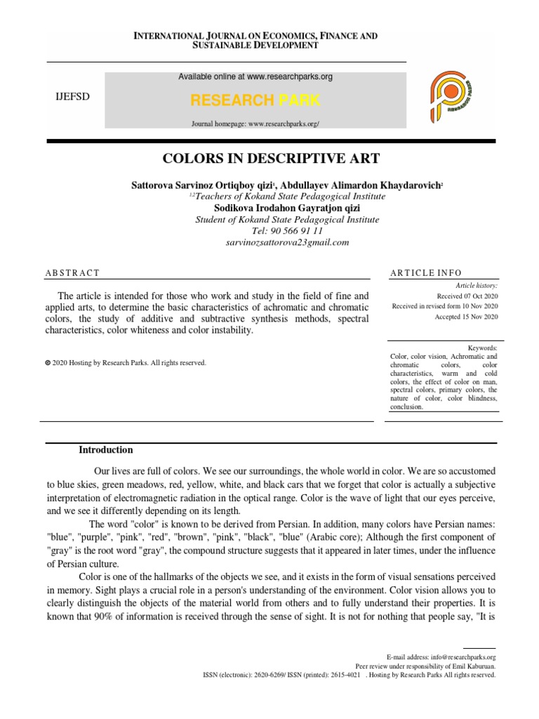 Colors in Descriptive Art | PDF | Color | Electrodynamics