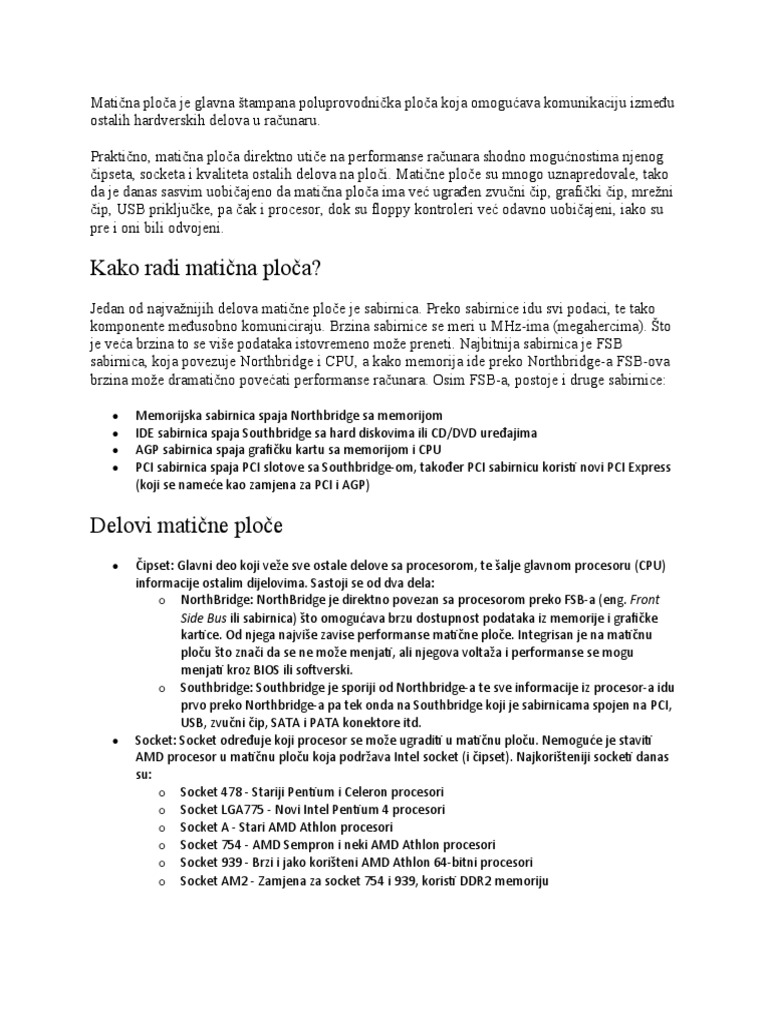 Maticna Ploca | PDF