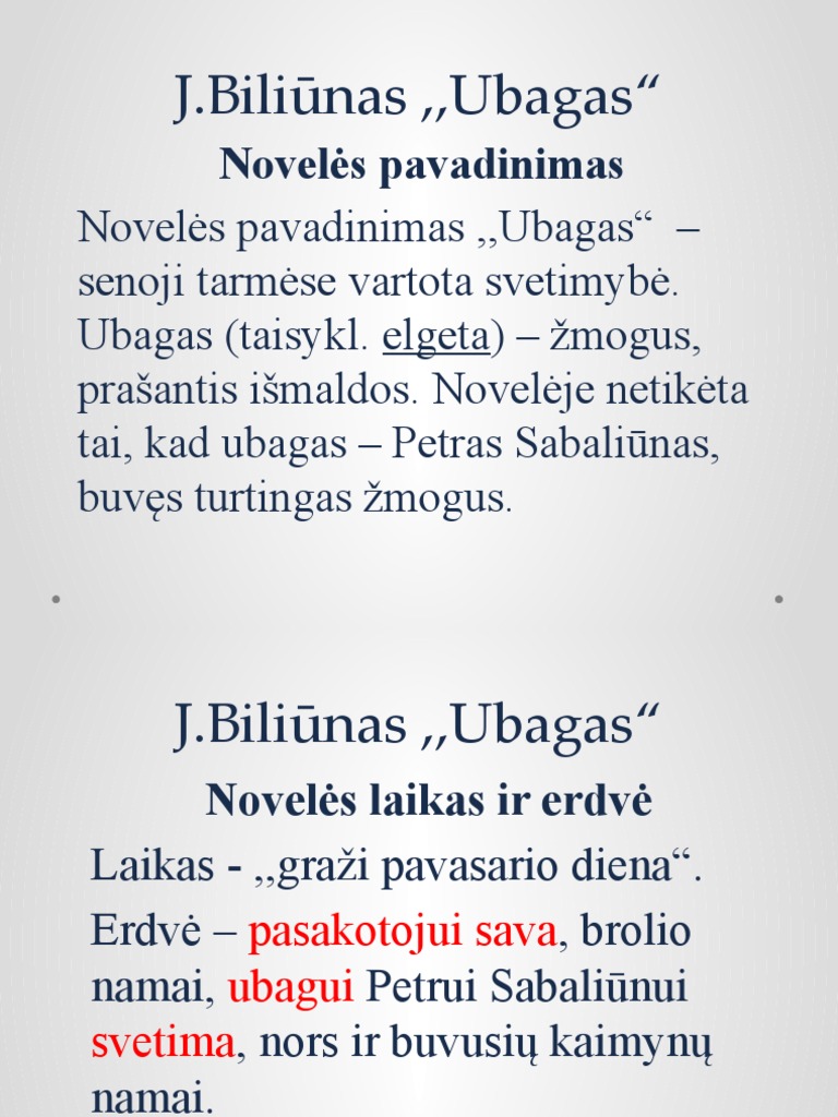 Biliūnas Ubagas | PDF