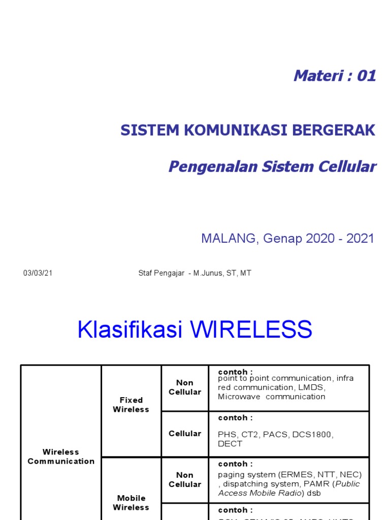 1.materi 1 - Pengenalan Dasar Cellular 2021 | PDF | Cellular Network | 3 G