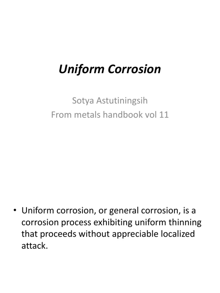 Uniform Corrosion | PDF | Rust | Corrosion