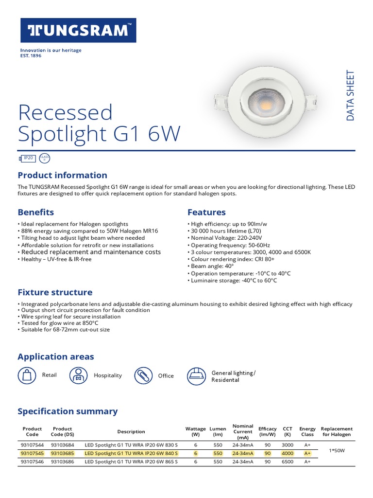 LED Spotlight Replacement Guide | PDF | Lighting | Interior Design