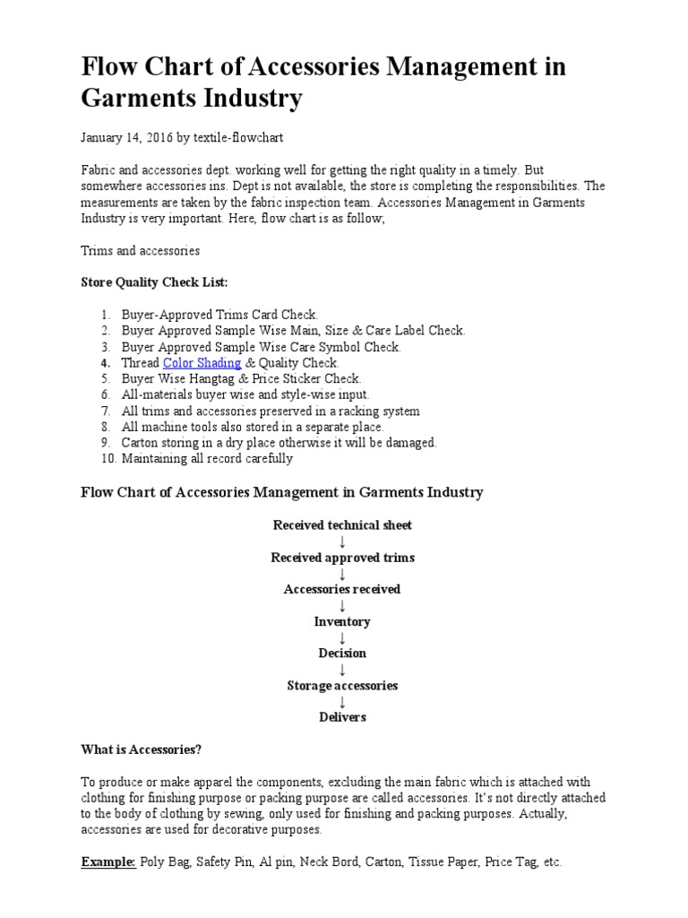 Flow Chart of Accessories Management in Garments Industry | PDF ...