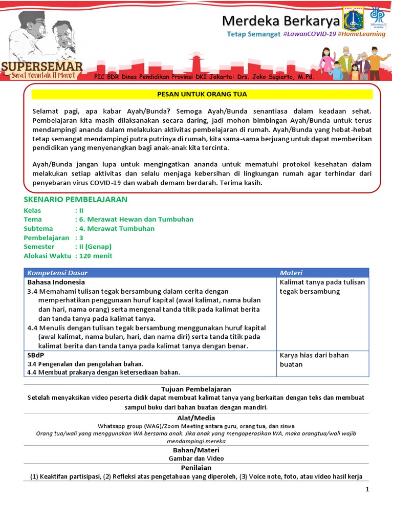 RPP KELAS 2, Rabu, 3 Maret 2021 | PDF