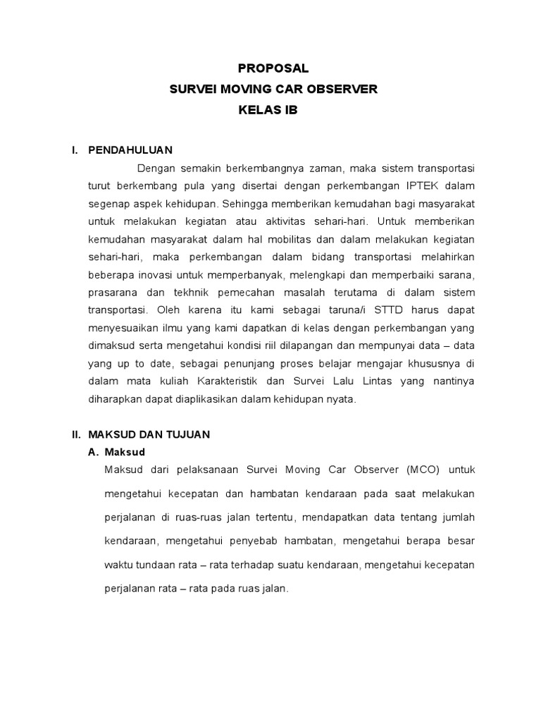 Proposal Survei MCO | PDF