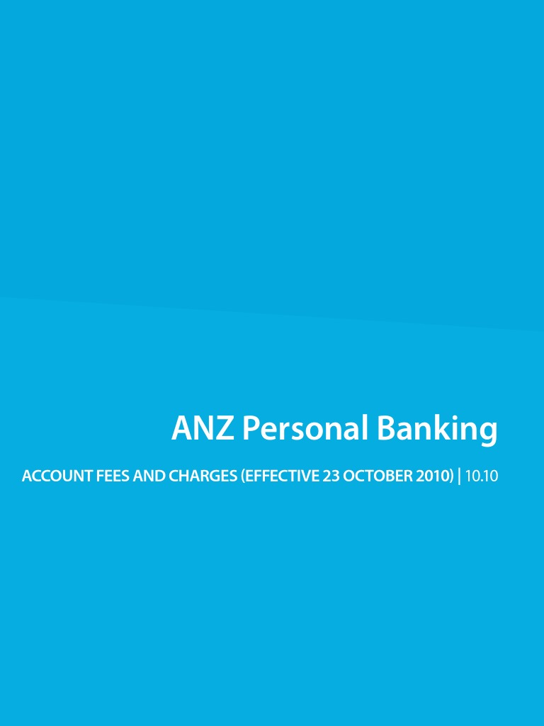 ANZ-Personal-Banking-Account-Fees-and-Charges | Overdraft | Credit Card | Free 30-day Trial | Scribd