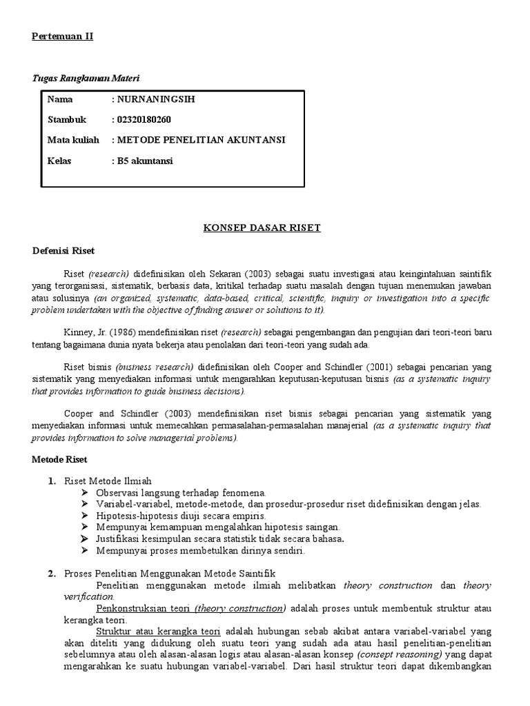 Konsep Dasar Riset | PDF