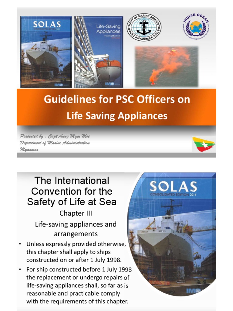 Guidelines For PSC Officers On: Life Saving Appliances | PDF ...