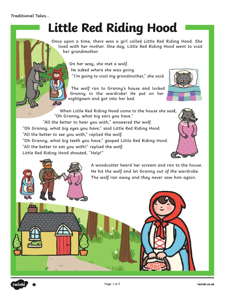 T L 51729 Little Red Riding Hood Traditional Tales Differentiated ...