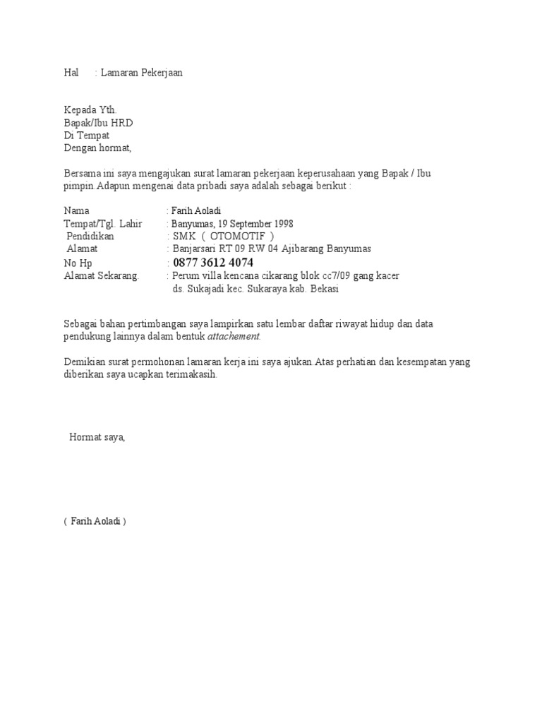 Template Kirim Email Ke Perusahaan | PDF