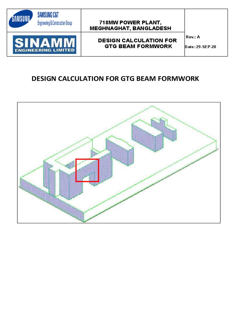 GTG Beam Formwork Design Calculation | PDF | Bending | Beam (Structure)