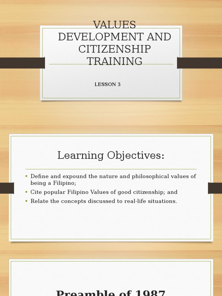 Filipino Values and Nationalism Training | PDF | Nationalism | Value ...