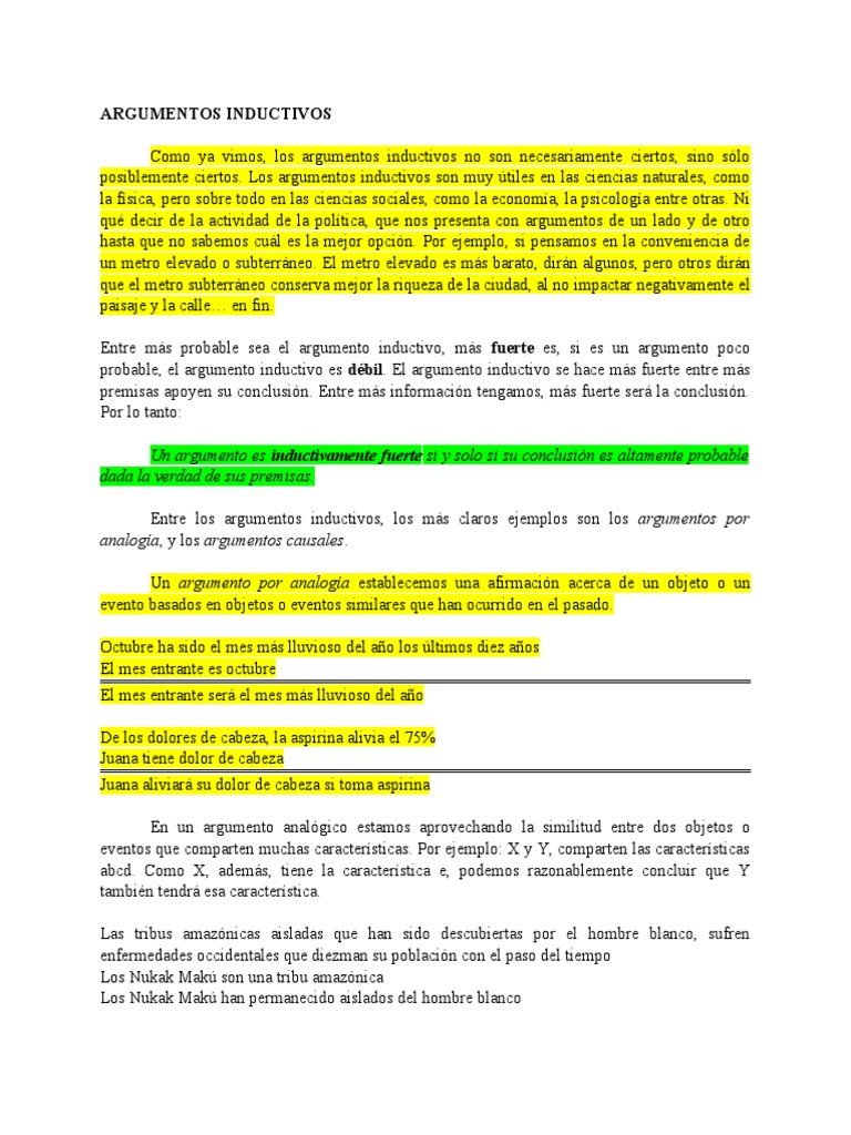 Argumentos Inductivos Por Analogía y Por Causalidad | PDF | Razonamiento inductivo | Argumento