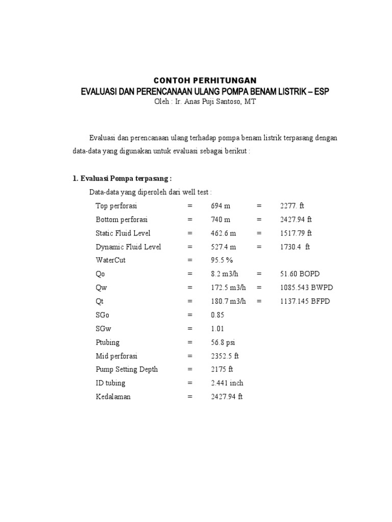 Kuliah Ke-7-Contoh Hitungan Esp | PDF