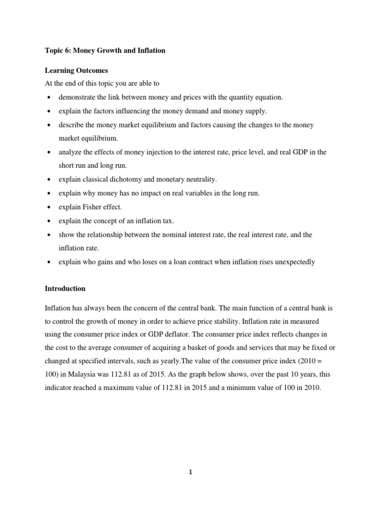 Money Growth and Inflation Explained | PDF | Money Supply | Inflation