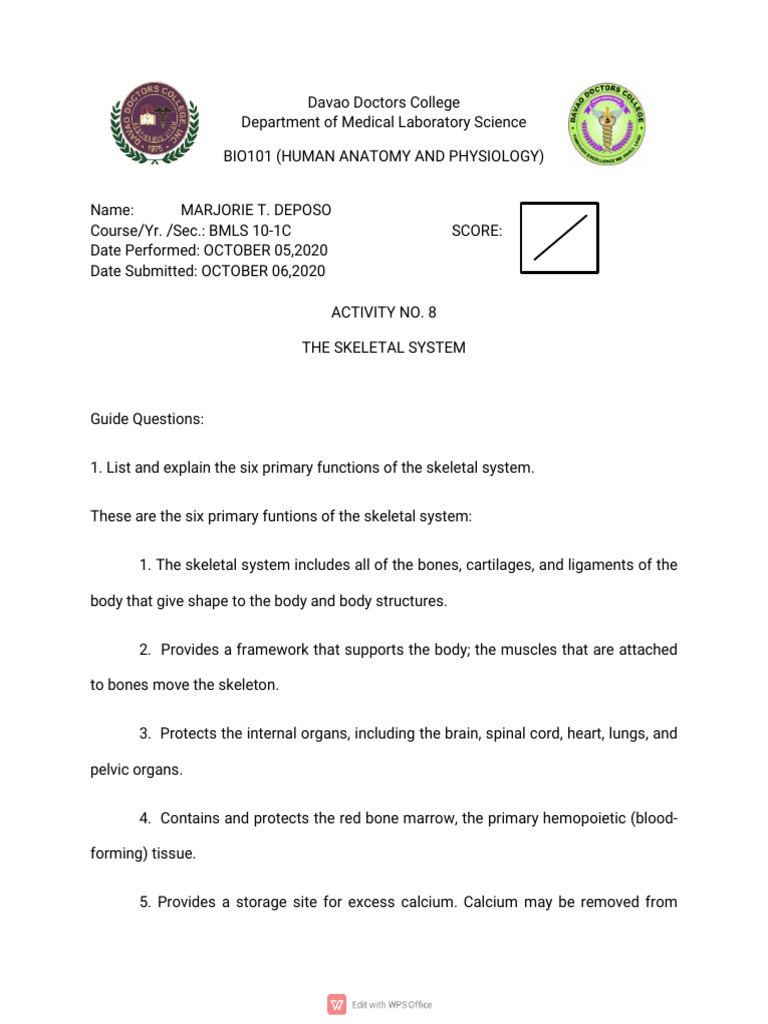 Deposo Bio101 Activity 8 | PDF