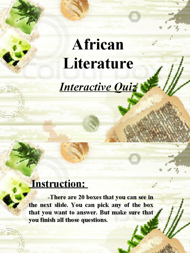 African Literature: Interactive Quiz | PDF | Nelson Mandela