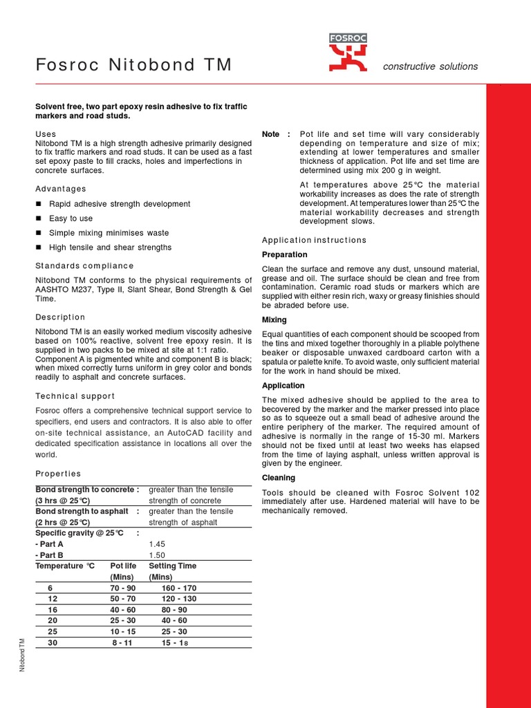 Nitobond TM | PDF | Adhesive | Epoxy