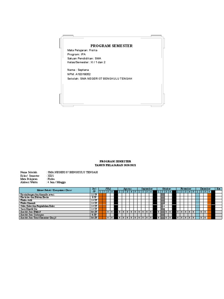 Prosem Fisika Kelas Xi | PDF
