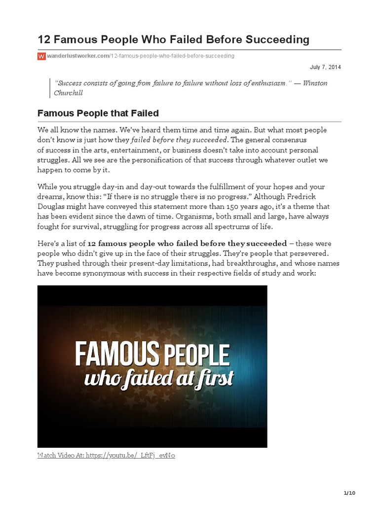 12 Famous People Who Failed Before Succeeding | PDF | Vacuum Cleaner ...