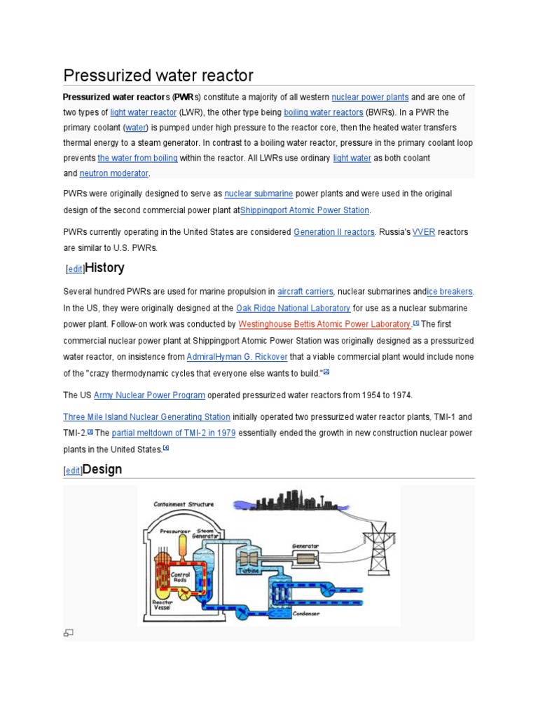 Pressurized Water Reactor Overview | PDF | Pressurized Water Reactor ...