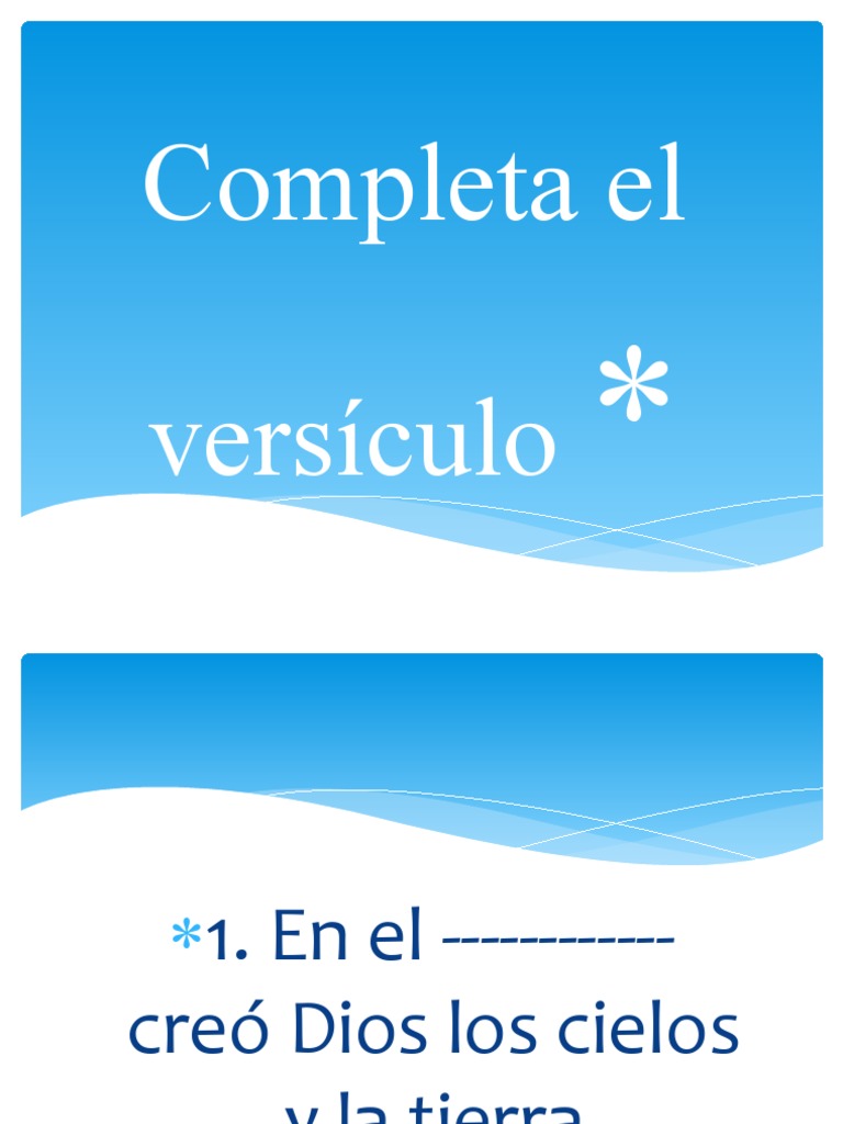 Completa Versiculo | PDF | Contenido bíblico | Literatura religiosa