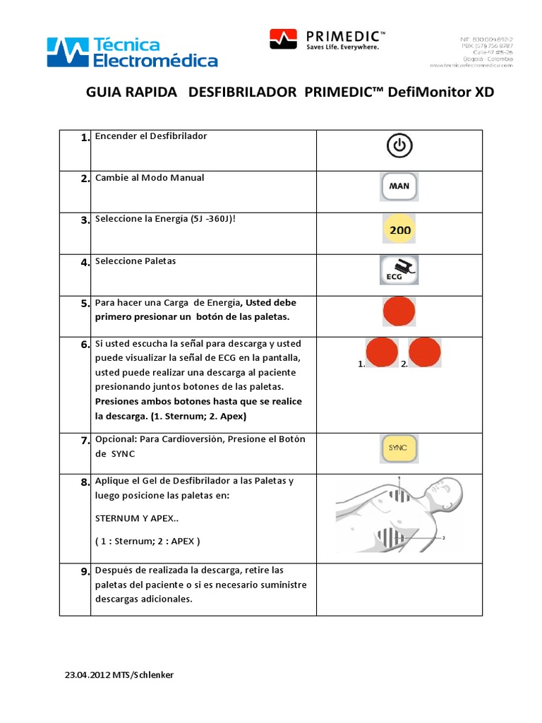 Guia Rapida Desfibrilador 73675000876 | PDF