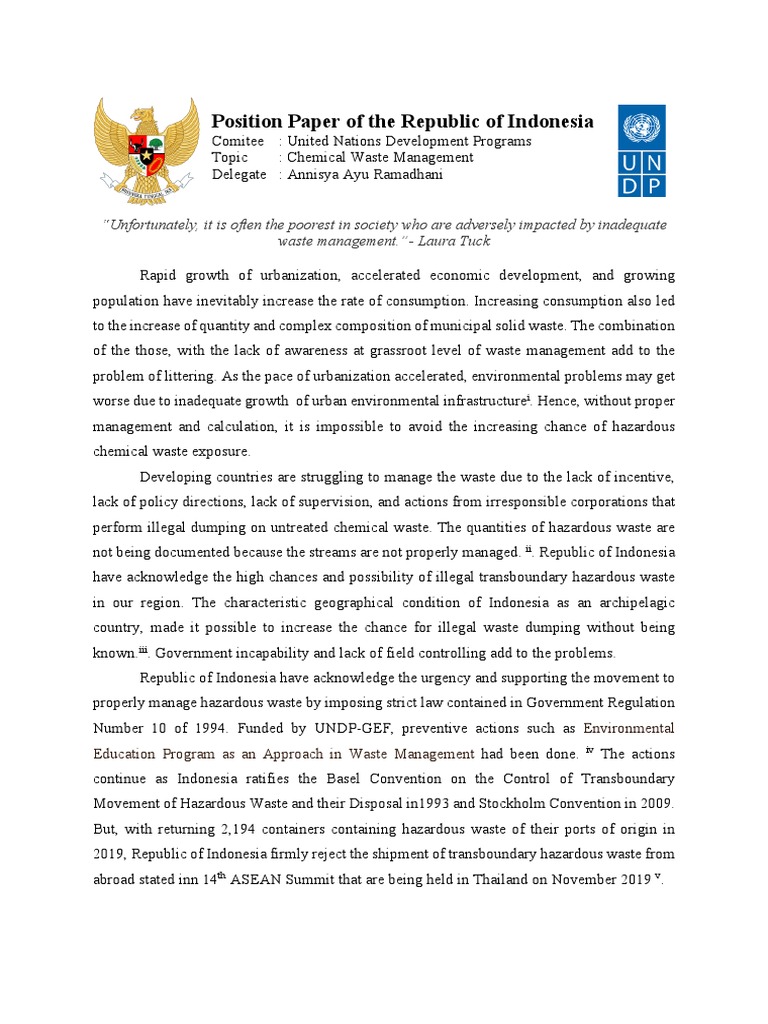 Pospap - Undp - Indonesia - Annisya Ayu R. | PDF | Hazardous Waste ...