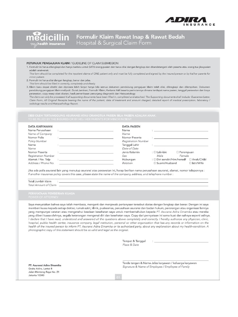 Form Rawat Inap Medicillin | PDF