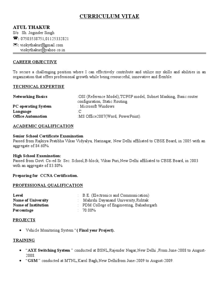 Atul Resume | PDF | Test (Assessment) | Computing