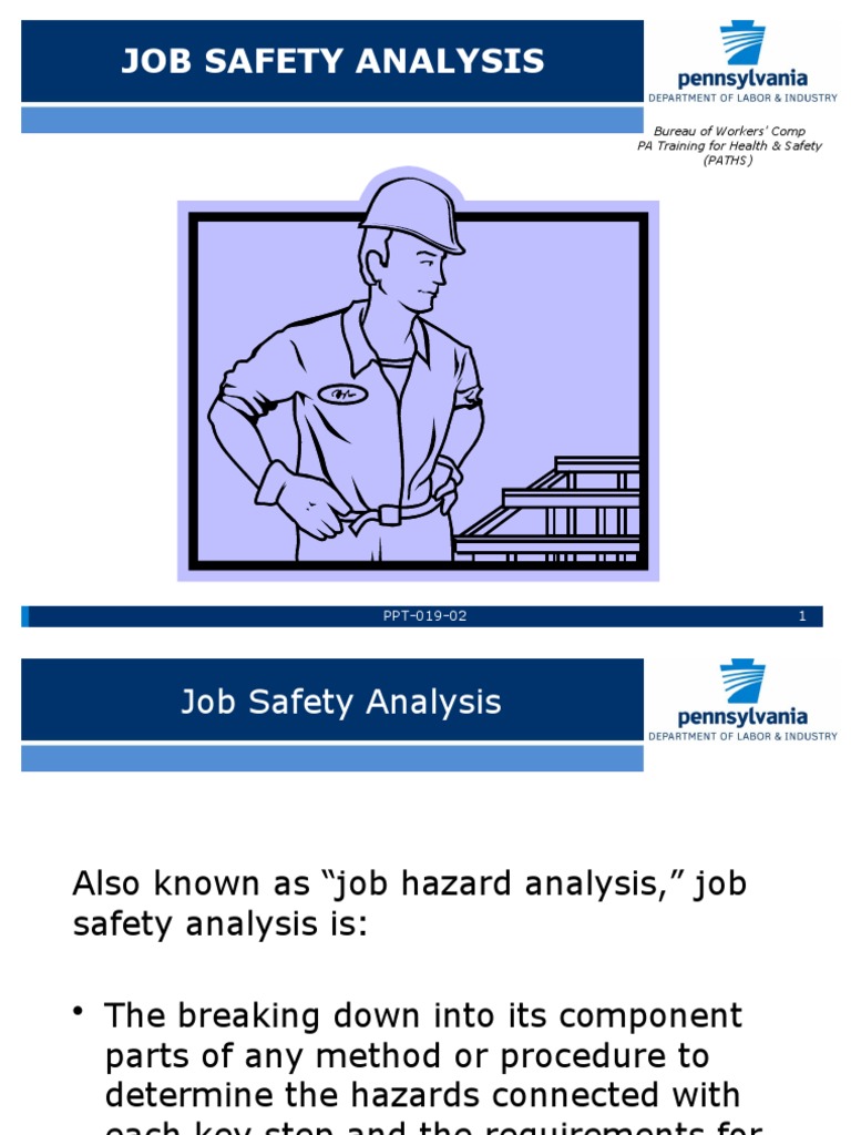 Job Safety Analysis: Bureau of Workers' Comp PA Training For Health ...