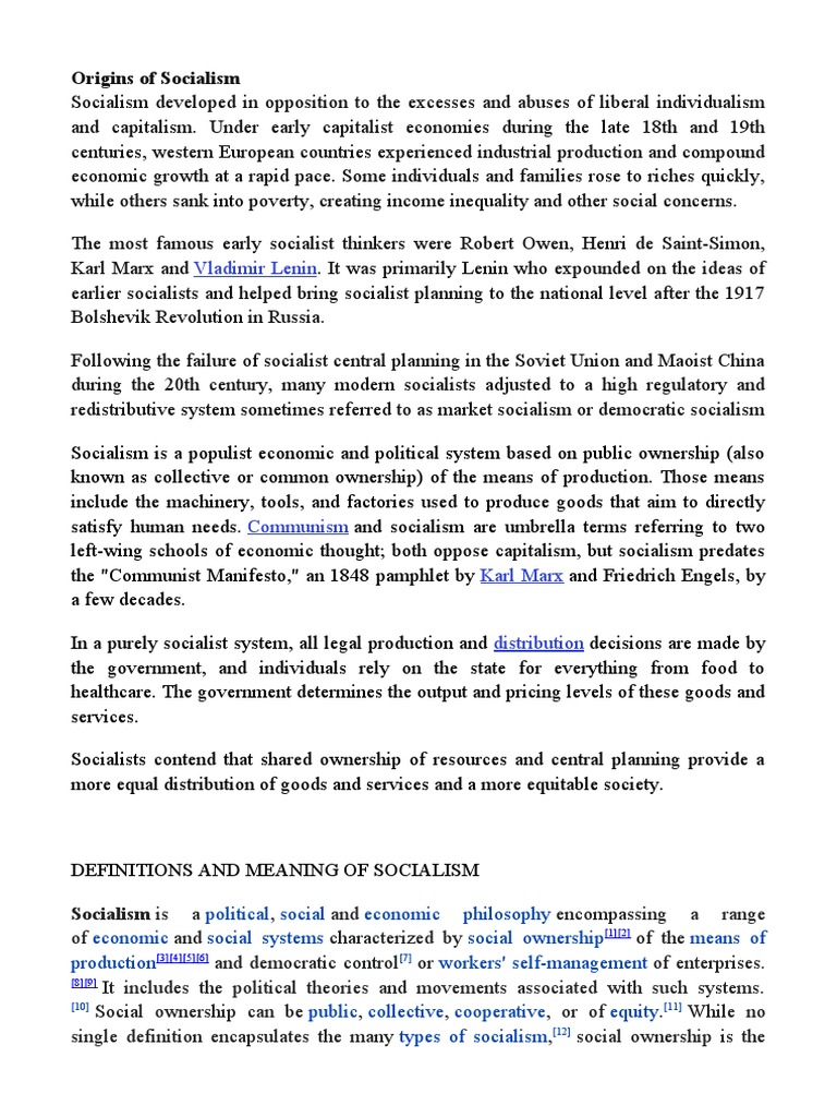 Vladimir Lenin: Origins of Socialism | PDF | Socialism | Market Economy