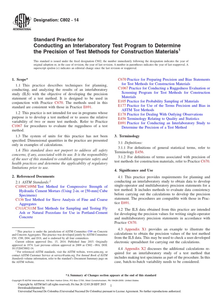 Astm C 802 | PDF | Significant Figures | Accuracy And Precision