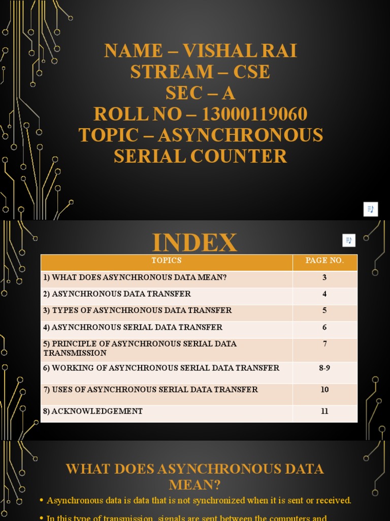 Asynchronous Serial Transfer 13000119060 Vishal Rai | PDF | Data Transmission | Bit