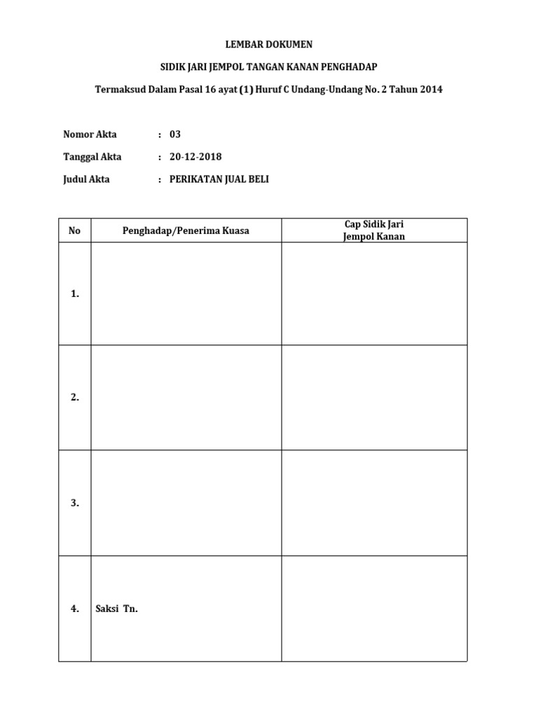 Lembar Dokumen Sidik Jari | PDF