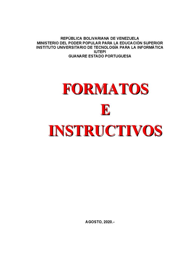 Formatos e Instructivos. Métodos de Trabajo | PDF | Formato de archivo | Diseño