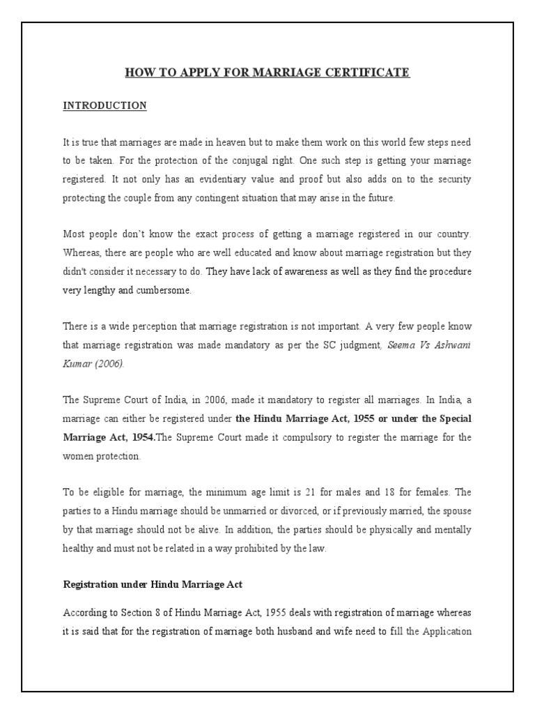 Marriage Certificate Application Guide | PDF | Husband | Marriage