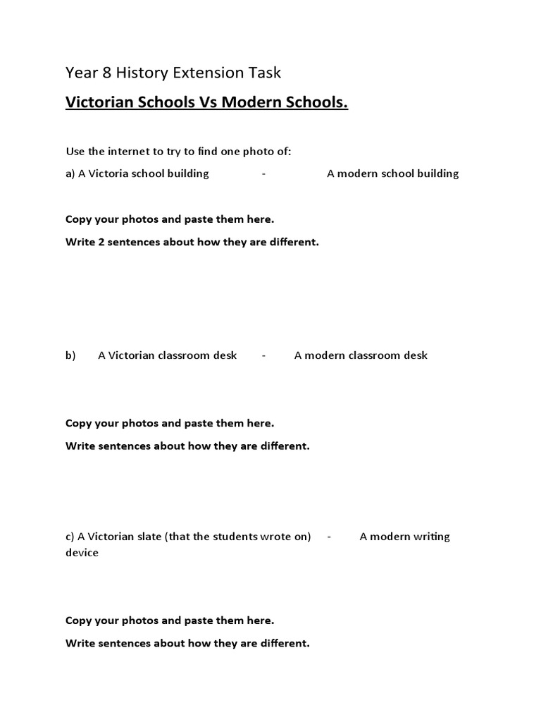 Year 8 History Extension Task - Victorian SCH | PDF