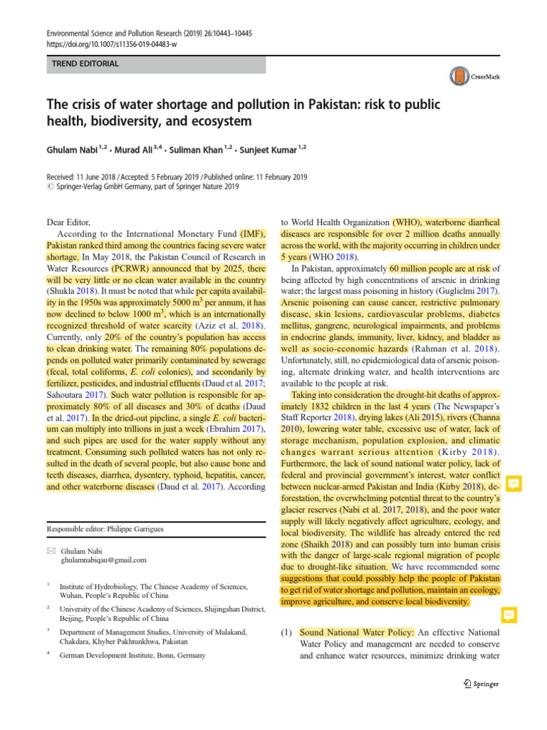 Water Crisis Paper For Act Wk4 Wednesday | PDF | Water Scarcity | Biodiversity