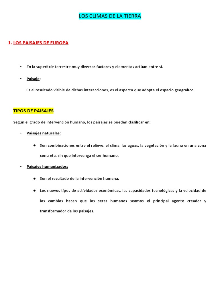 Paisajes de Clima Oceánico y Templado | PDF | Clima oceánico | Clima