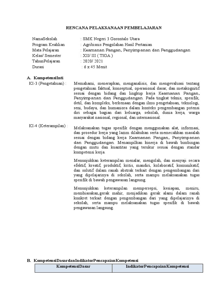 Rencana Pelaksanaan Pembelajaran | PDF