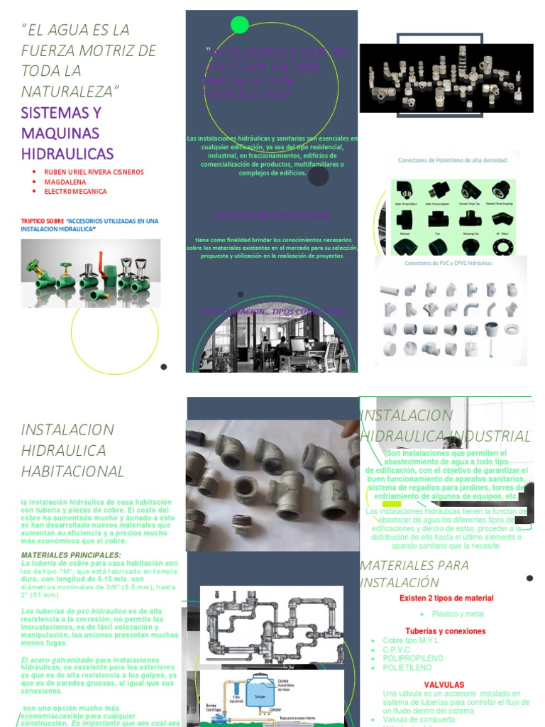 Triptico Ruben Uriel Rivera | PDF | Tubería (transporte de fluidos) | Cobre
